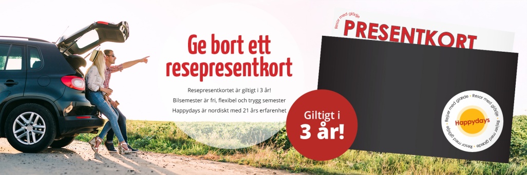 Köp presentkort till bilsemester med Happydays